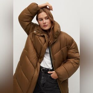 Mango | Jackets & Coats | Mango Mng Brown Oversized Padded Puffer ...